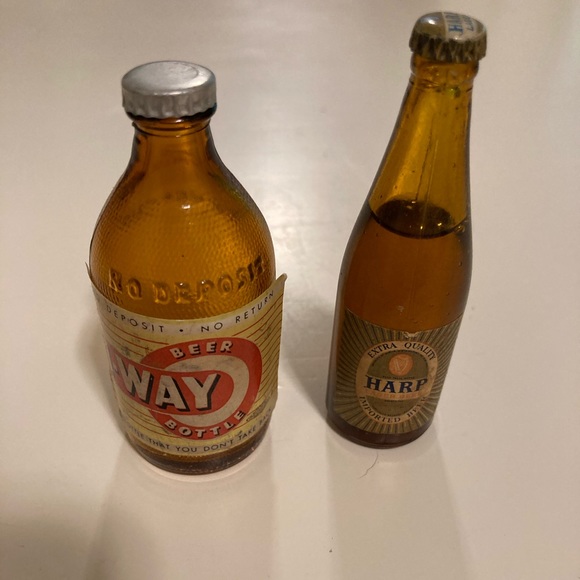 Other | Vintage Mini Beer Bottles 1way Beer Harp Beer | Poshmark